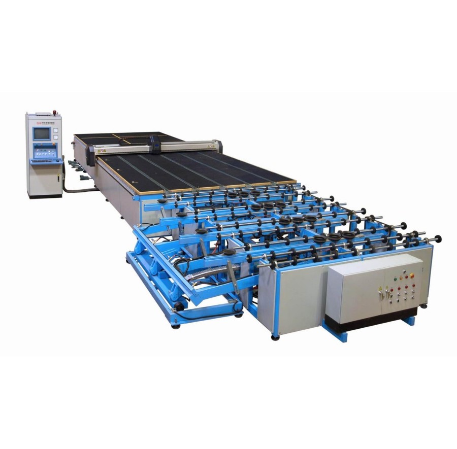 Cnc Automatic Glass Cutting Machine Loading Table Air Float Breaking Section Line
